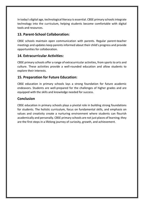 Building Strong Foundations Cbse Education In Primary Schools Pdf
