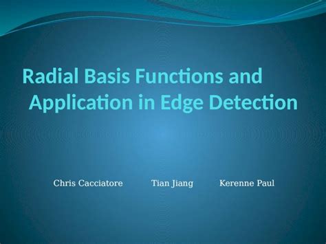 pptx radial basis functions and application in edge detection