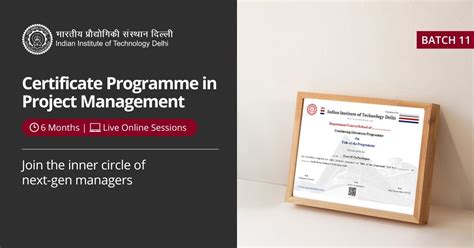Iit Delhi Certificate Programme In Project Management Iit Delhi Certificate Programme In