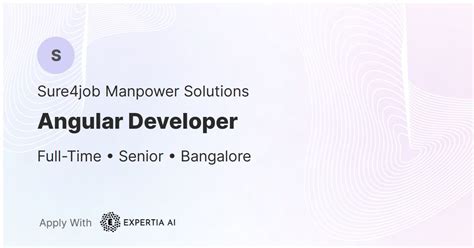 Angular Developer Job Bangalore Senior