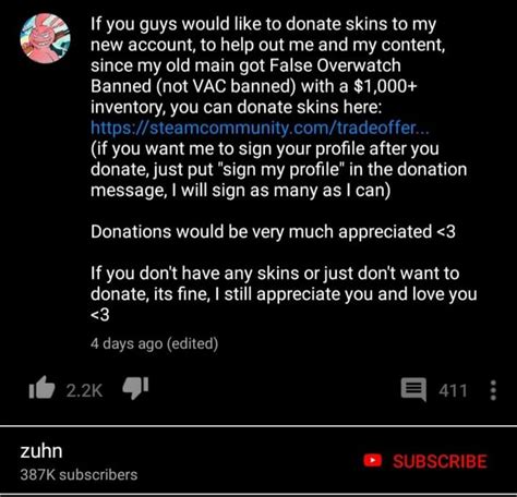 Zuhn Asking For Skins When He Has A Sponser On His Videos R Csgo