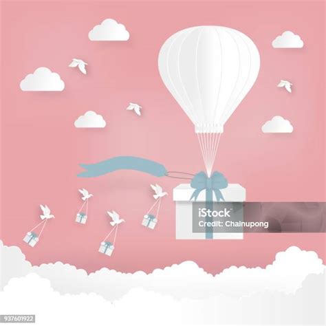 해피 발렌타인 및 경작 디자인 요소입니다 벡터 일러스트입니다 풍선 선물 상자 추상적인 배경에 만요 0명에 대한 스톡 벡터 아트
