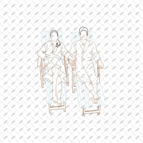 Line Art Spa Characters In Cad Vector And Png