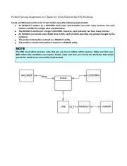 PSA Ch04 - Problem Solving Assignments for Chapter 04: Entity Relationship ER Modeling Create an ...