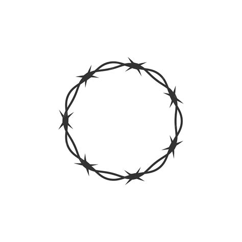 Premium Vector Barbed Wire Circle Icon Round Border Illustration