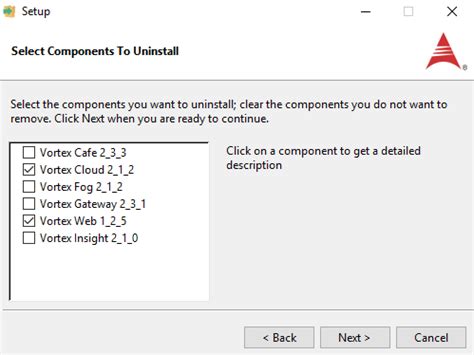 6 Uninstalling Vortex Platform Vortex Insight Installation Guide