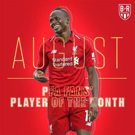 Premier League Sadio Mané élu Meilleur Joueur Daoût
