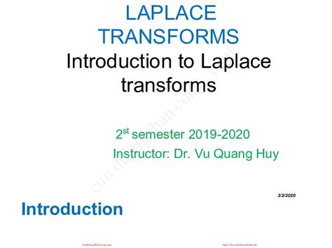 Pdf Toán Ứng Dụng Trong Kỹ Thuật Đh Sư Phạm Kỹ Thuật Hồ Chí Minh Lecturelaplace Transform