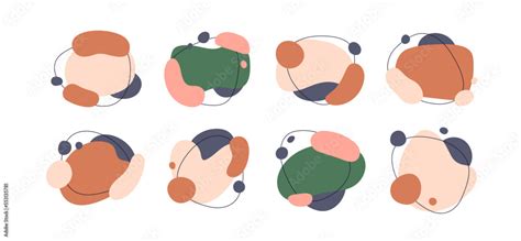 Abstract Organic Shapes Set Fluid Dynamic Blob Elements Simple