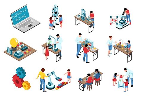 Free Vector Business Education Isometric Set
