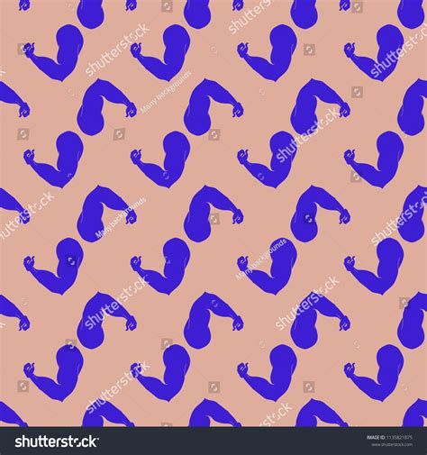 Flex Arm Bodybuilder Big Muscles Seamless 库存矢量图（免版税）1135821875