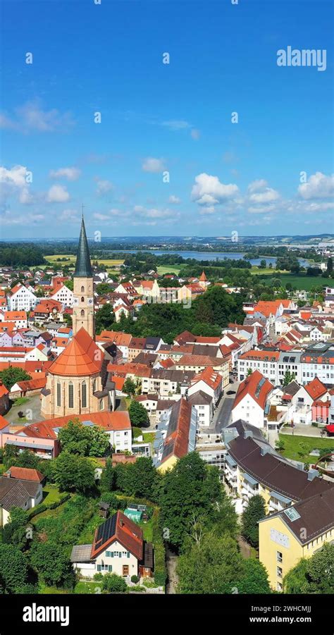 Aerial View Of Dingolfing With A View Of The Historic Town Centre Dingolfing Lower Bavaria