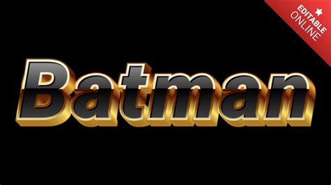 Batman | Black Gold 3D | Text Effect Generator