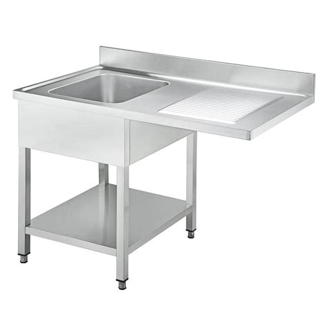 Edelstahl Spültisch BASE mit Grundboden Überstand 120 x 60 x 90 cm