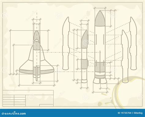 Blueprint Of The Spaceship Stock Vector Illustration Of Graphic 19735704