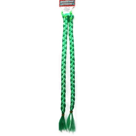 Long Coloured Braided Hair Extension Green Online Costume Shop