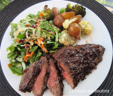 La Soupe Aux Boutons Bavette De Boeuf à Léchalote