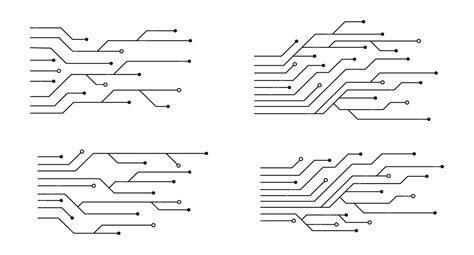 Premium Vector Set Of Printed Circuit Board Abstract Futuristic Circuit Board Hi Tech Digital