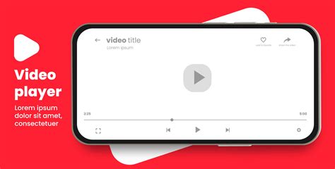 Mobile Video Player Vector Ui Concept For Video Player App On Mobile Devices With Realistic