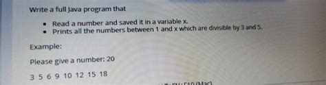 Solved Write A Full Java Program To Print The Following Chegg