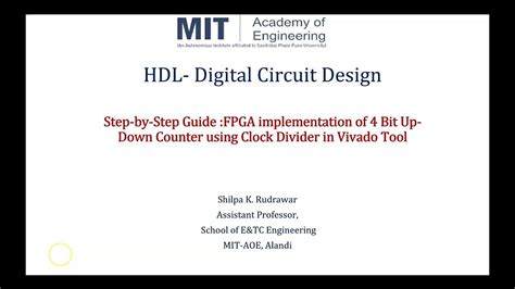 Part3fpga Implementation Of 4 Bit Up Down Counter Using Clock Divider In Vivado Tool Youtube