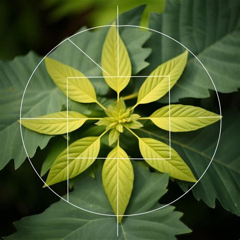 Illustration Of Image Of Plant Flowering Leaves Showing Fibonacci