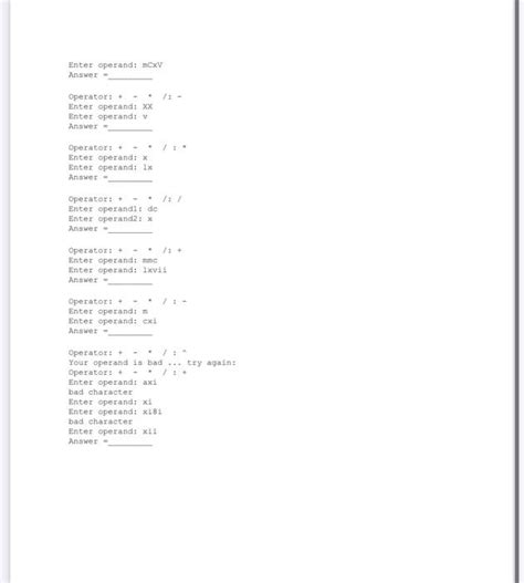 Solved You Are To Design And Implement A Roman Numeral