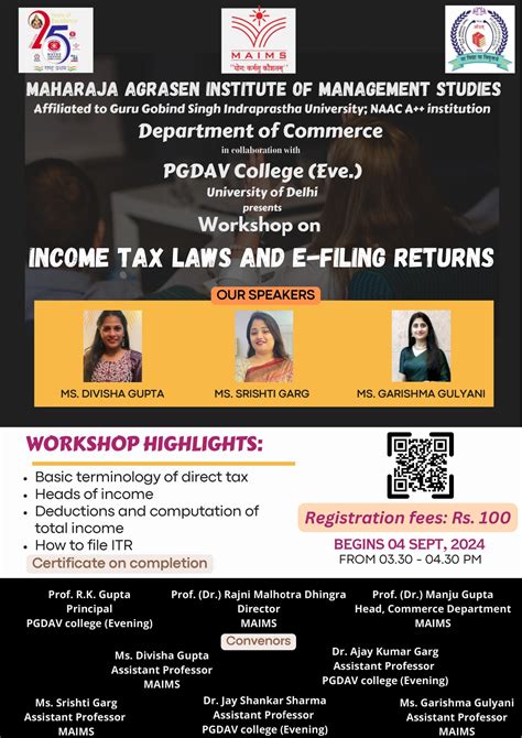 Workshop On Income Tax And E Filing Returns Maims
