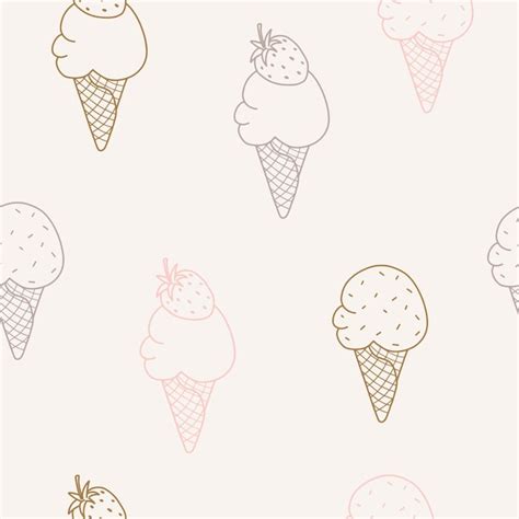Premium Vector Linear Illustration Of Ice Cream Seamless Pattern Ice