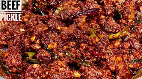 Tasty Beef Pickle Recipe Kerala Style Meat Pickle Beef Achar Beef