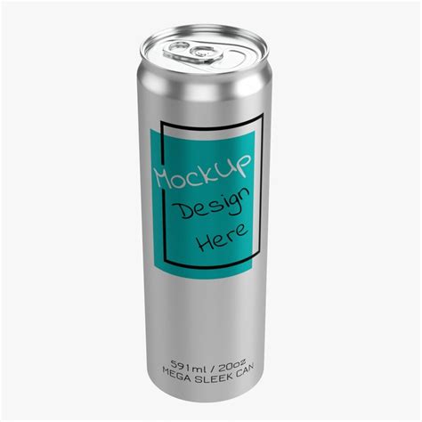 Mega Sleek Beverage Can 591 Ml 20 Oz 3d Model Download Bottles Cans