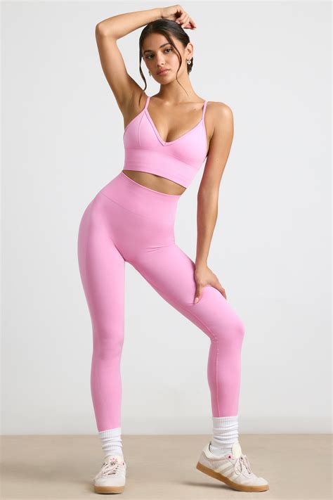 Admired High Waist Define Luxe Leggings In Bubblegum Pink Oh Polly