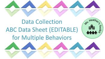 ABC Data Collection Sheet Multiple Behaviors By MsHeathersToolkit