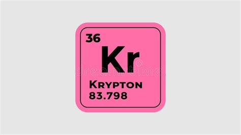 Krypton Chemical Element Of The Periodic Table Graphic Animation