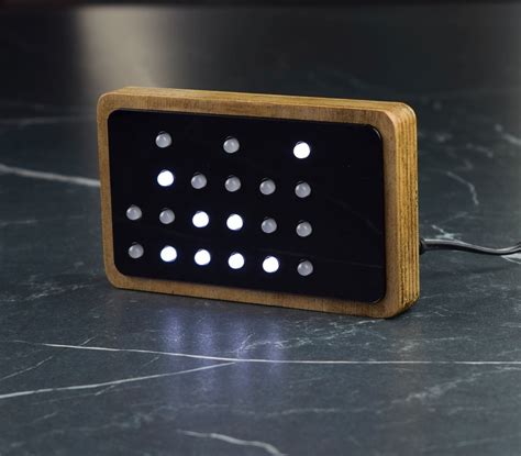 Binary Clock Hour Clock WHITE LED Choose Your Front Color Wooden Clock Etsy