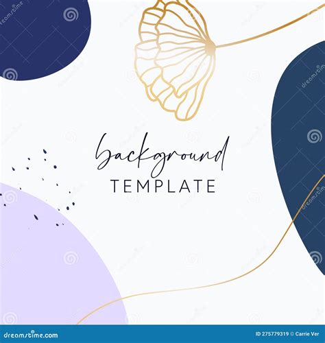Abstract Background Vector Template With Geometric Shapes And Flower Stock Illustration