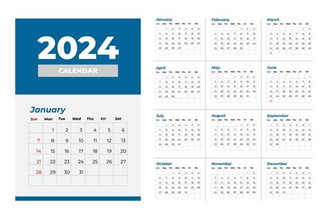 Plantilla De Calendario 2024 Vector Editable 12717845 Vector En Vecteezy