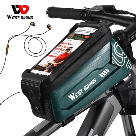 West Biking Mtb 로드 바이크 가방 방수 프레임 프론트 탑 튜브 사이클링 가방 터치스크린 70 인치 휴대폰