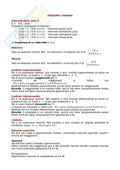 Massimo E Minimo Di Una Funzione