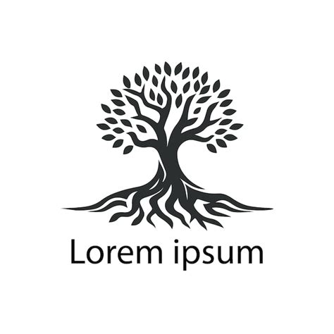 터 트리 앤 리프 로고 디자인 프리미엄 벡터