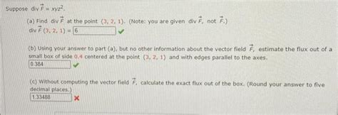 solved pose div f xyz2 a find divf at the point 3 2 1
