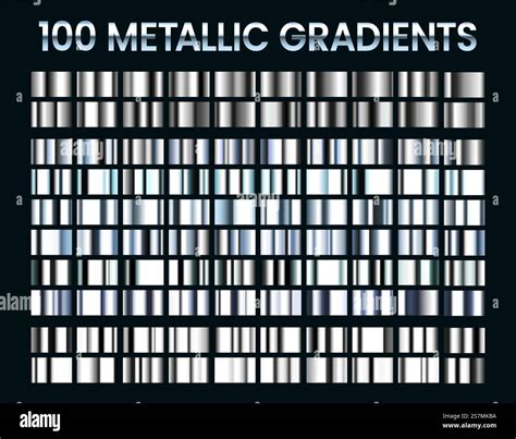Metallic Gradients Shiny Silver Gradient Platinum And Steel Metal Material Colors Reflective
