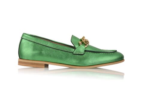 Dwrs Havana Chain Metallic Green Dames Loafer 28506 08 Kicksshopnl