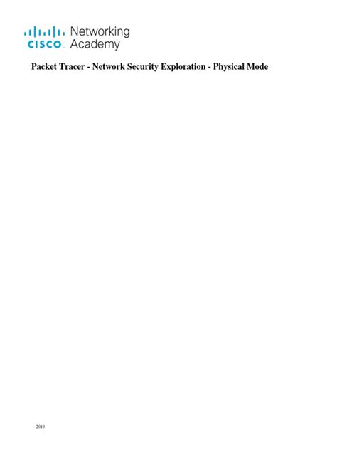 Answer For 3 11 1 Packet Tracer Network Security Exploration Physical