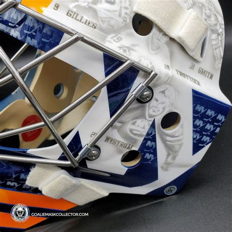 Ilya Sorokin Unsigned Goalie Mask 2023 New York Tribute Goalie Mask