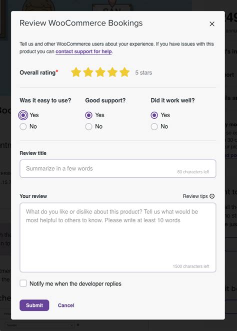 Ratings And Reviews Documentation WooCommerce