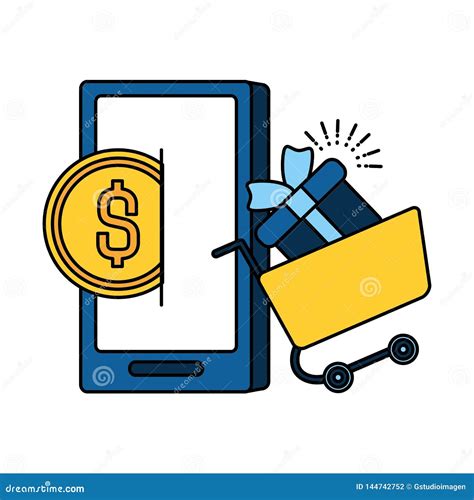 Online Shopping Concept Stock Vector Illustration Of Phone 144742752