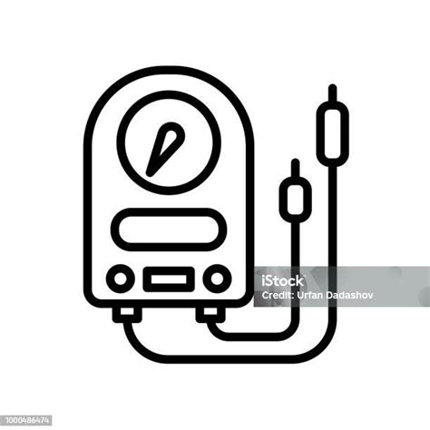 Ikon Voltmeter Terisolasi Pada Latar Belakang Putih Ilustrasi Stok