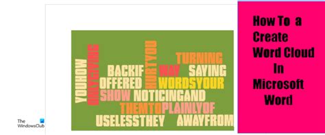How To Create A Word Cloud In Microsoft Word