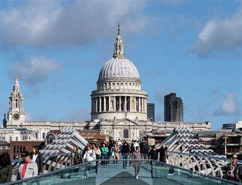 St Pauls Cathedral Millennium Bridge London England Photograph By Wayne